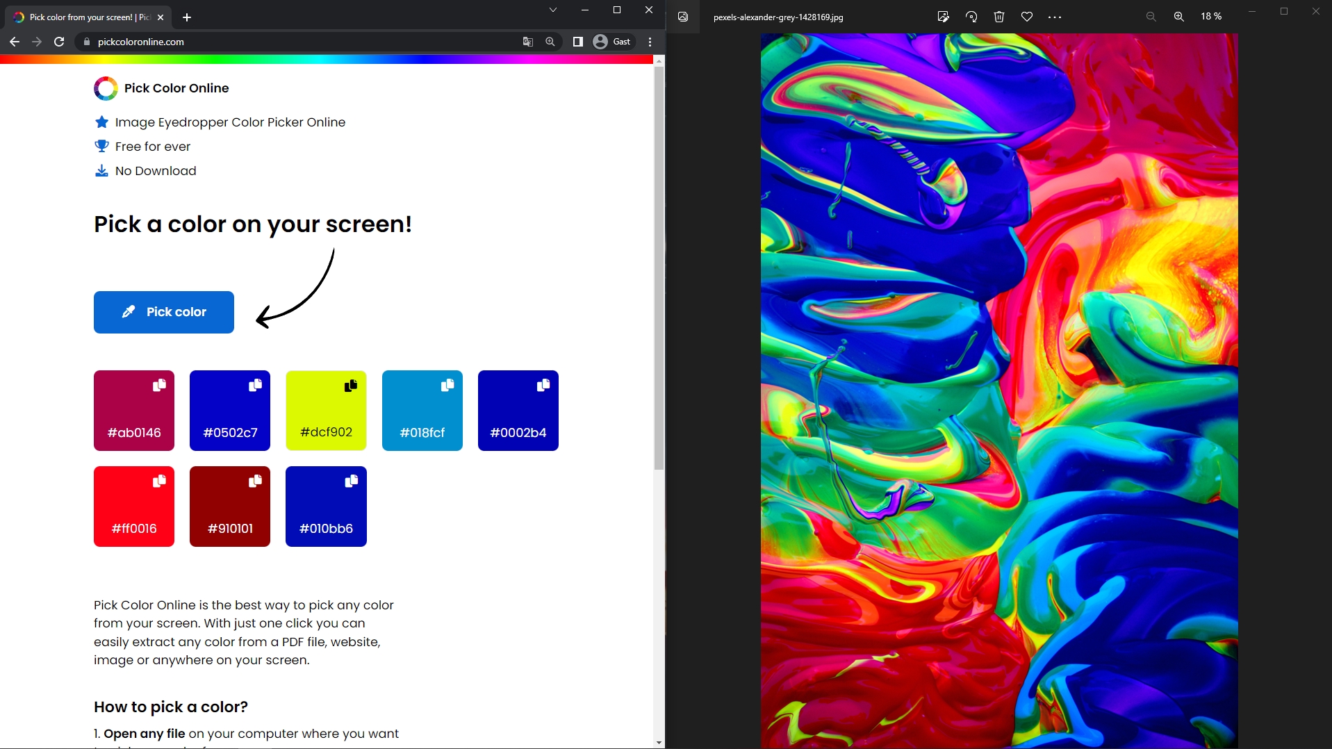 Como selecionar uma cor de uma imagem? | Pick Color Online