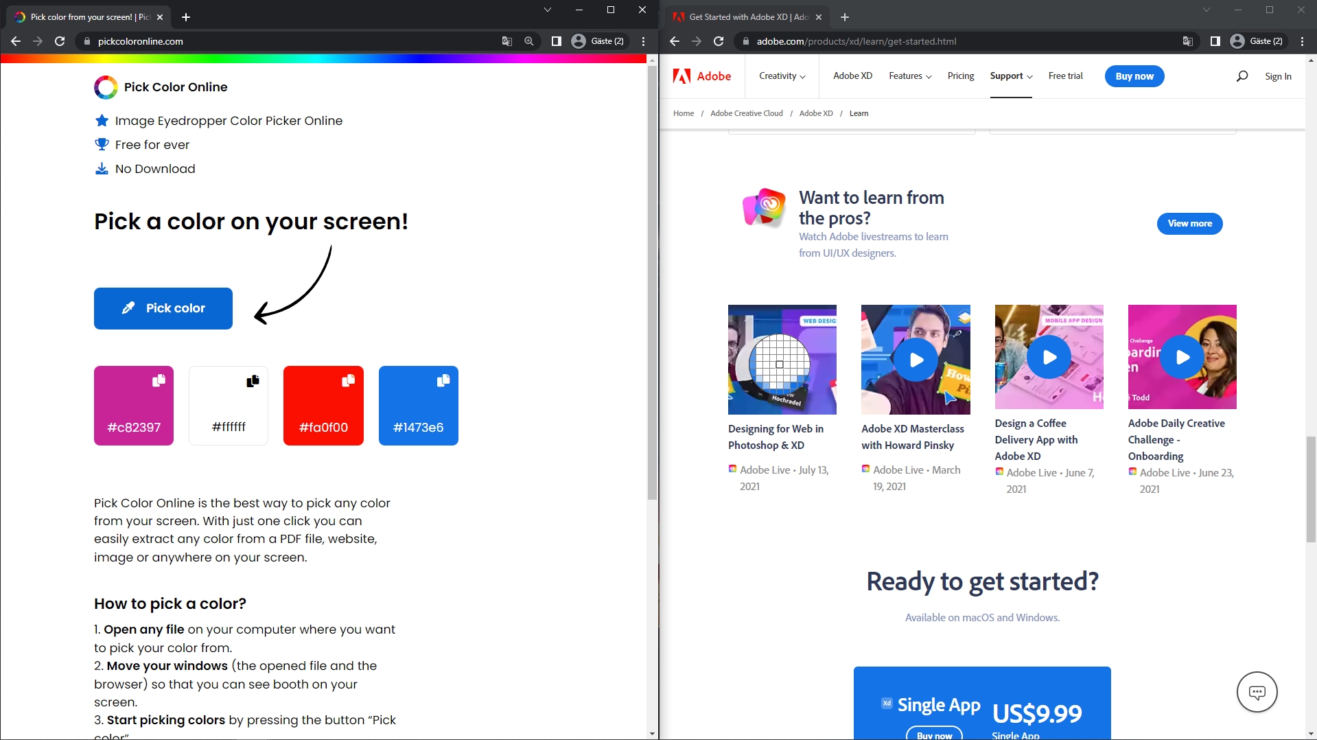 Como selecionar uma cor de um site? | Pick Color Online