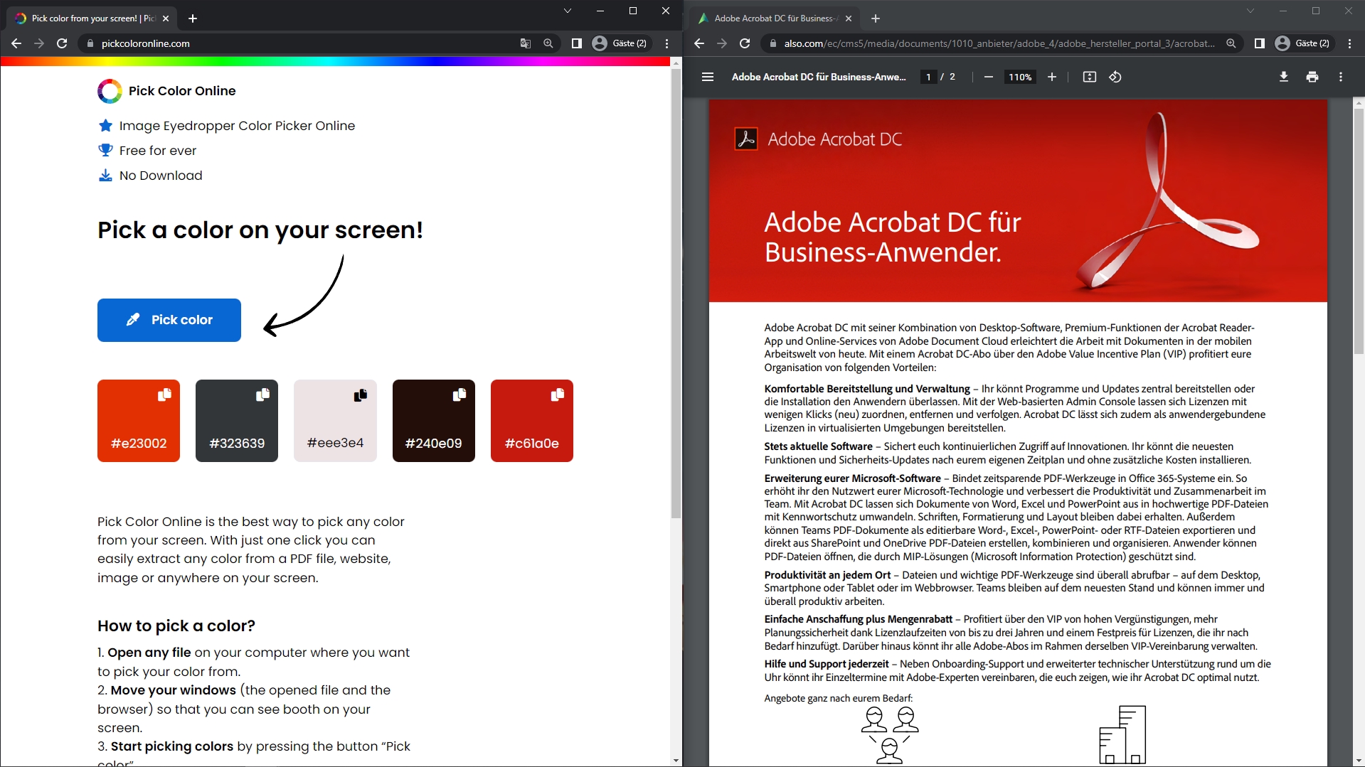 如何从 PDF 文档中提取颜色？ | Pick Color Online